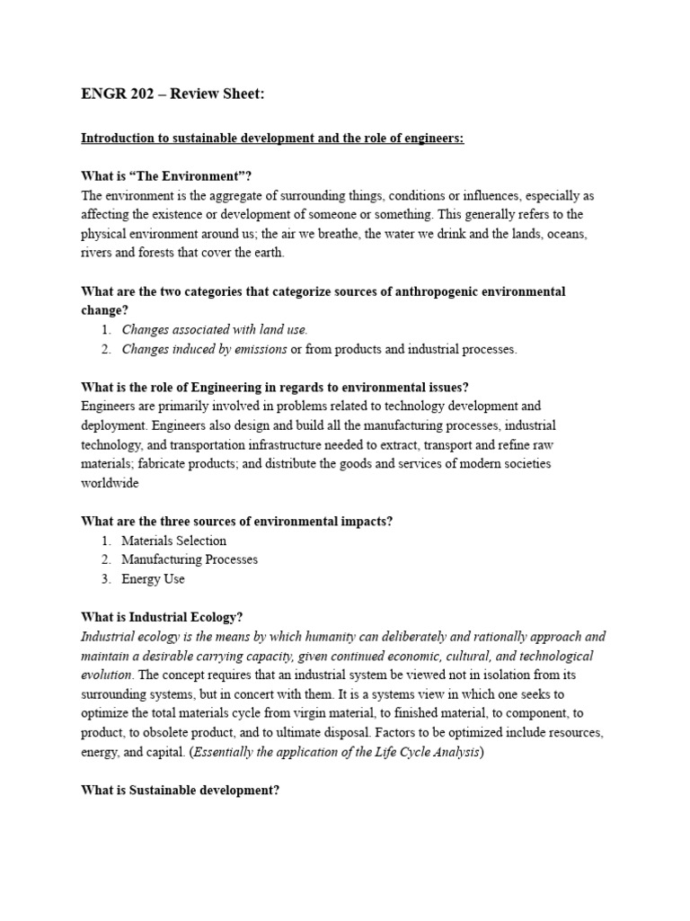 ENGR 202 Review | PDF | N Ox | Combustion