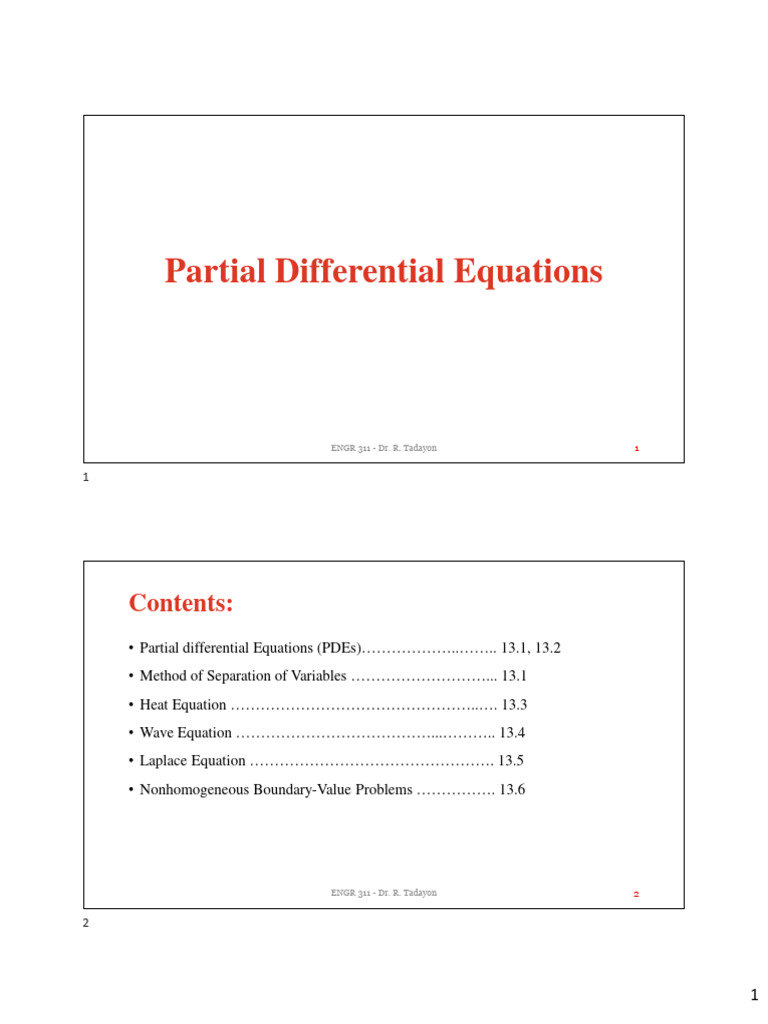 3 - Partial Differential Equations | PDF | Partial Differential Equation | Differential Equations
