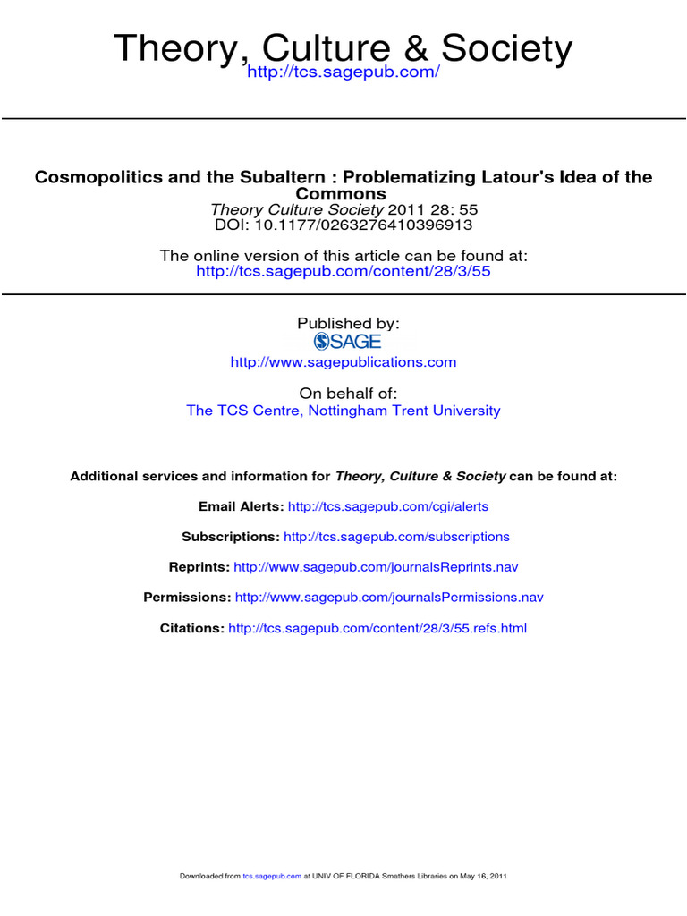 Cosmopolitics and The Subaltern Problema | PDF | Postcolonialism | Science