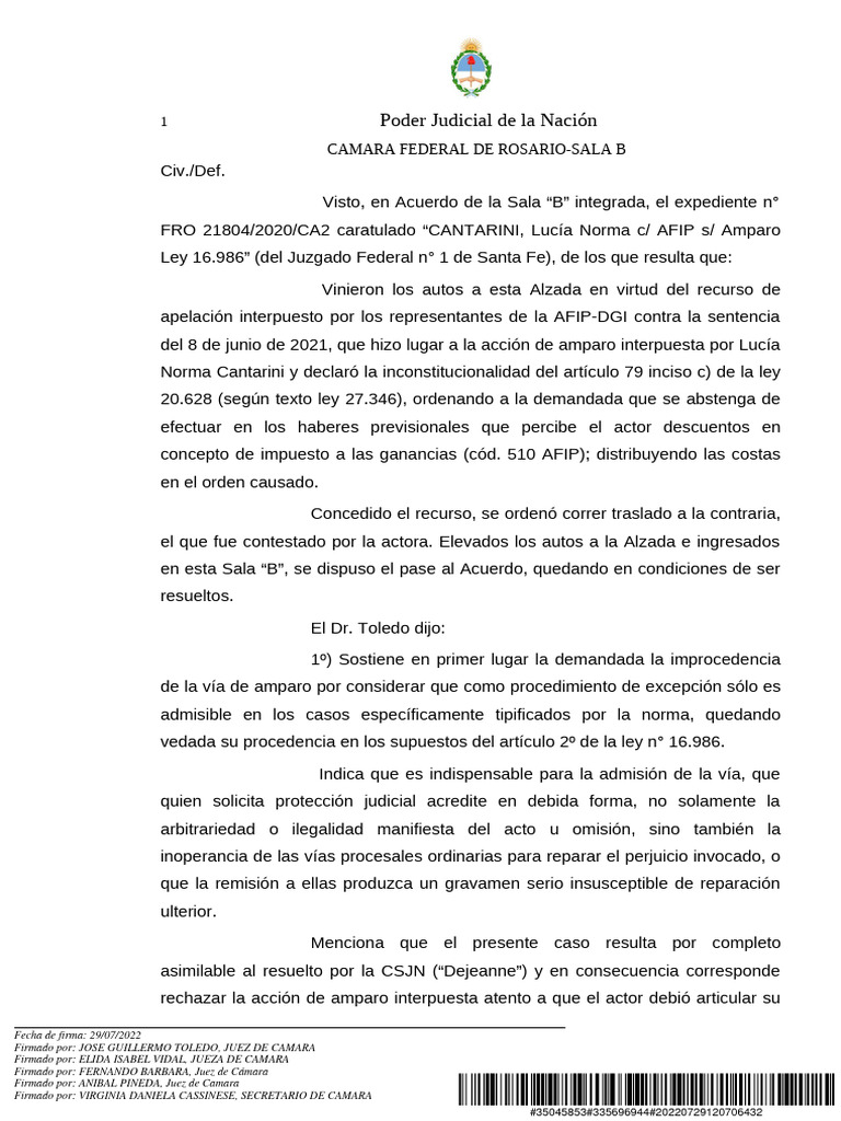 Fallo | PDF | Precedente | Juez