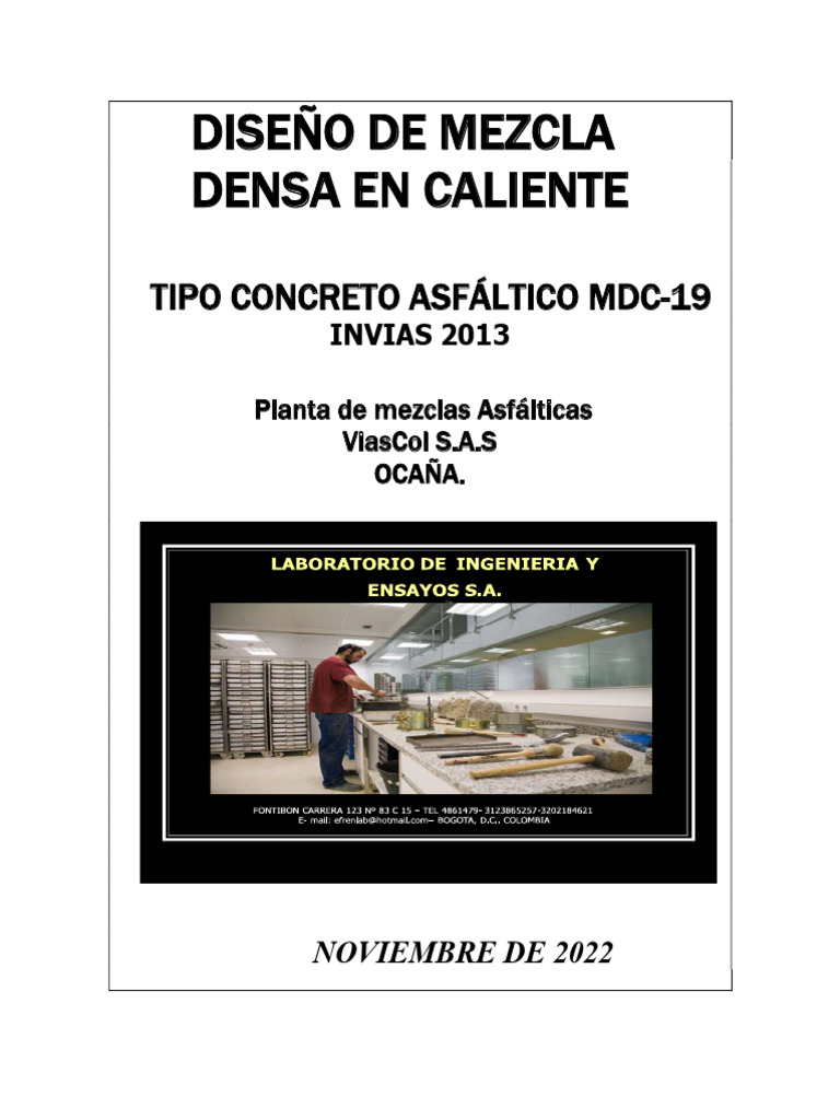 Diseño de Mezcla Asfáltica MDC-19 | PDF | Grava | Arena