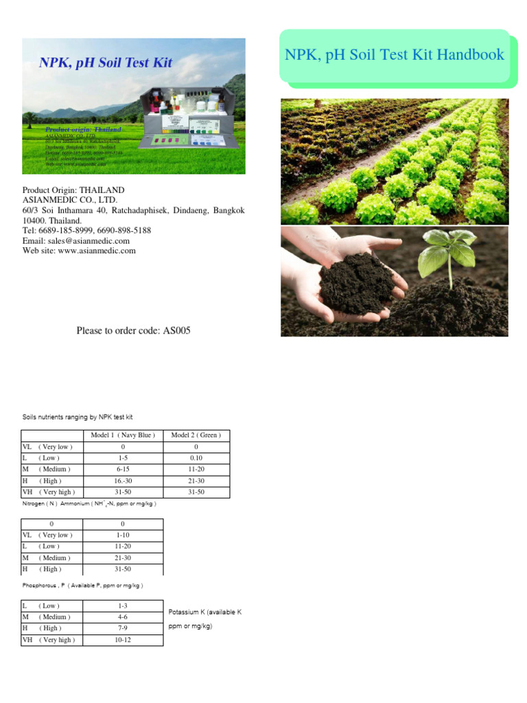 NPK PH Test Kit For Soil | Download Free PDF | Soil | Plant Nutrition