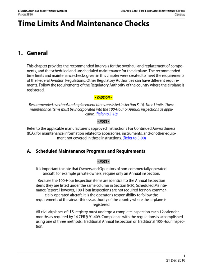Time Limits and Maintenance Checks: 1. General | Download Free PDF ...