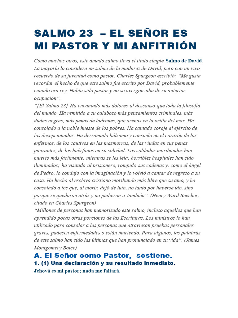 SALMO 23 | PDF | David | Salmos