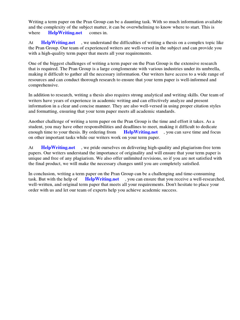 Pran Group Term Paper | Download Free PDF | Marketing | Corporate ...