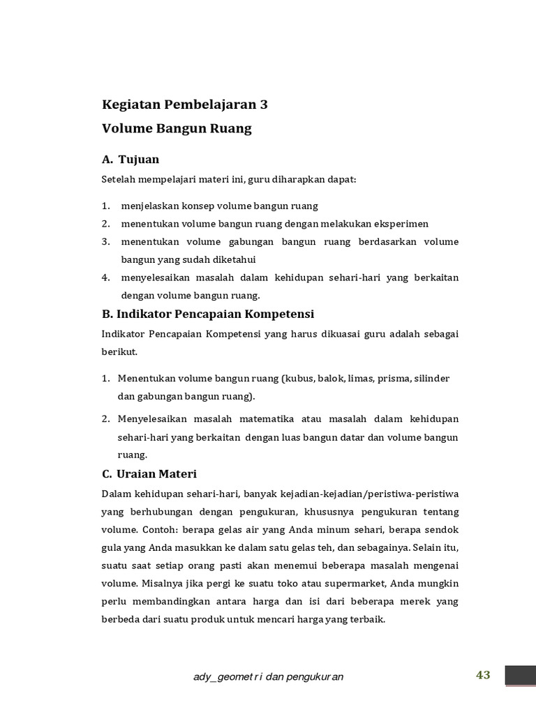 Ady-Geometri Dan Pengukuran-KP 3 | PDF