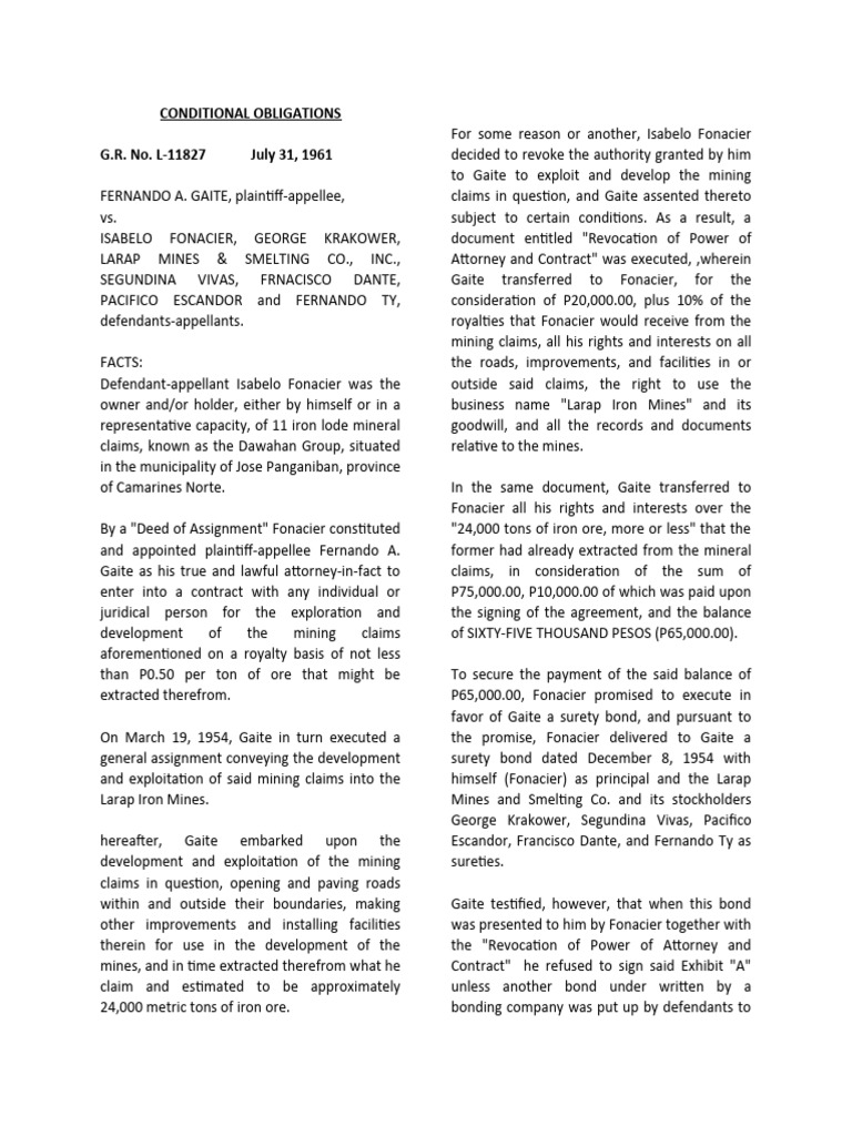 Case Digests Kinds of Obligation Chapter 3 | PDF | Lease | Surety