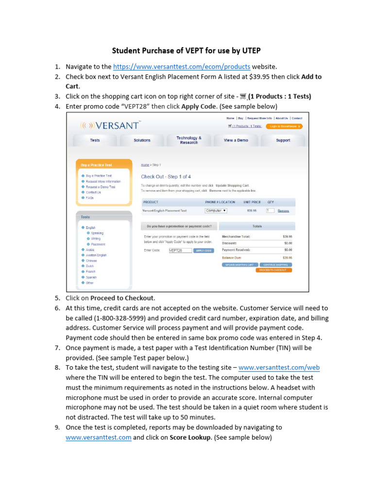 Versant Test Ddddinstructions66 | PDF