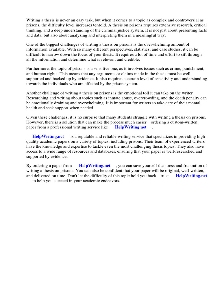 Term Paper On Prisons | PDF | Prison | Incarceration In The United States