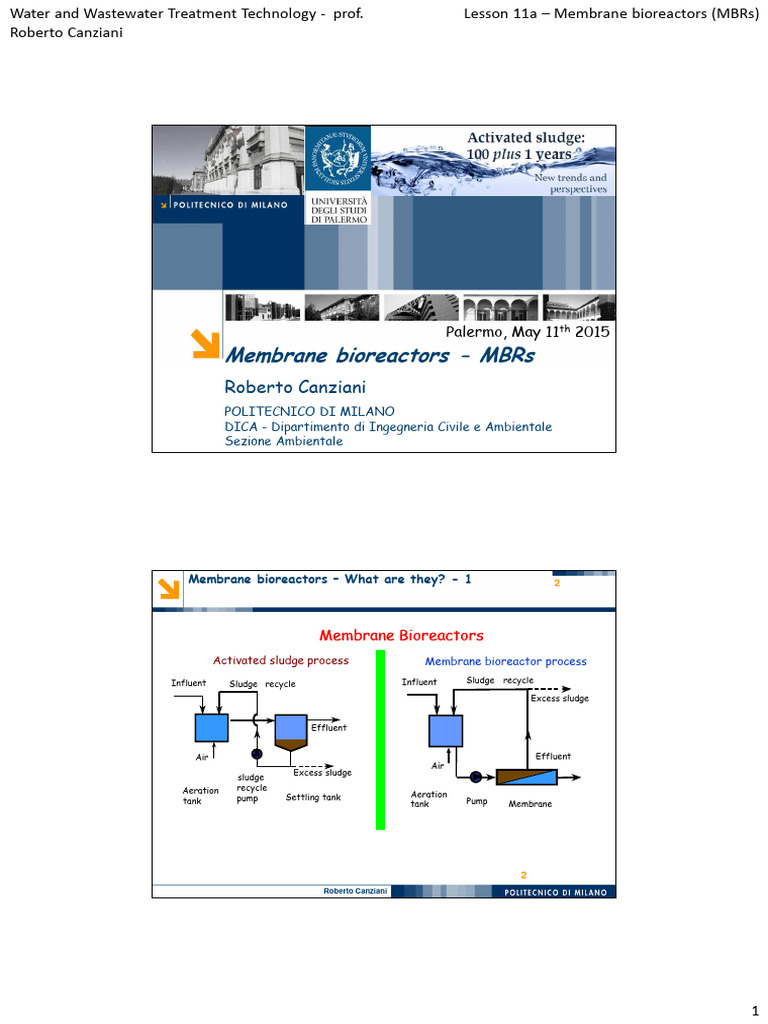 04_Canziani_MBR | PDF | Membrane | Chemical Processes