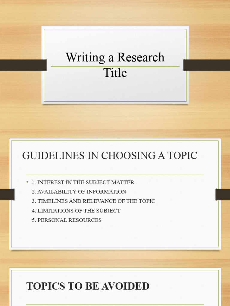 Writing A Research Title | PDF | Cognition | Communication