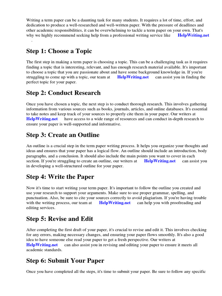Step To Make Term Paper | PDF | Essays | Information