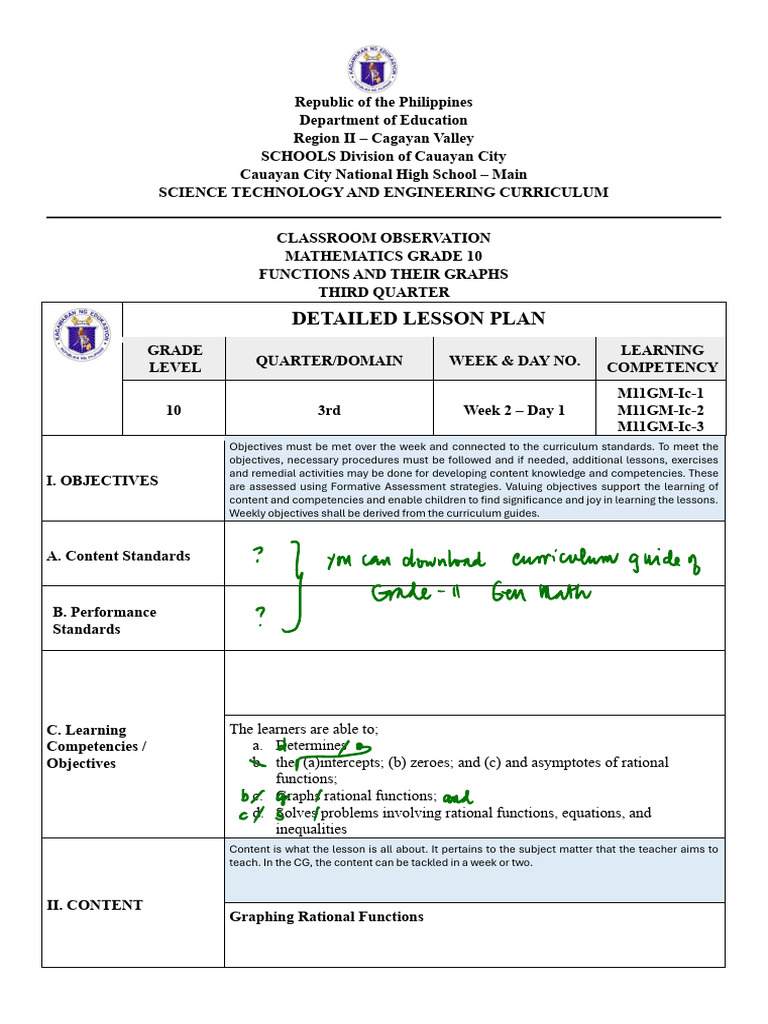 Graphing Rational Functions DLP | PDF | Asymptote | Mathematical Analysis