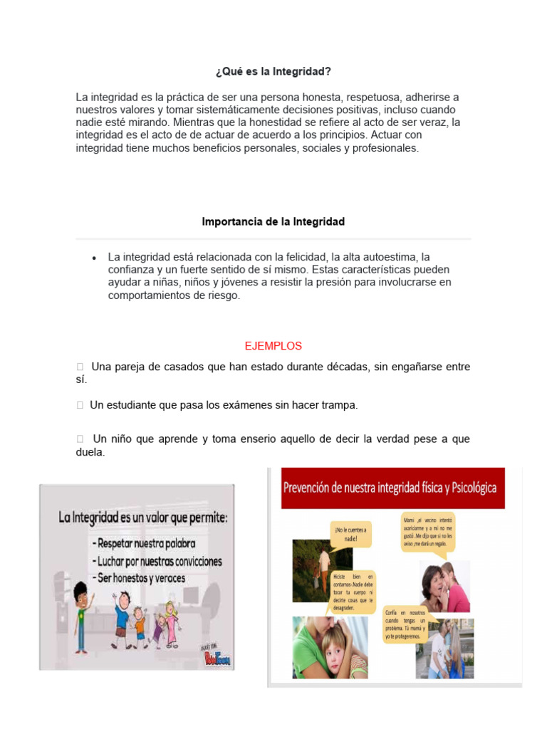 Qué Es La Integridad | PDF | Gratitud | Autoestima