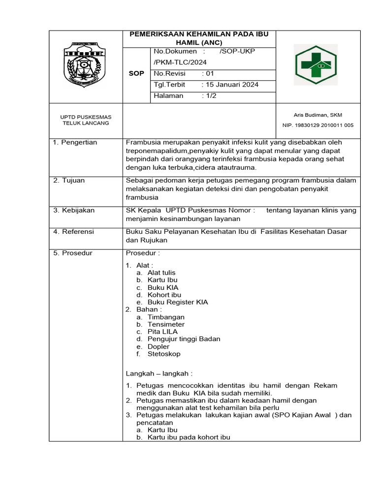 Sop Program Frambusia | PDF