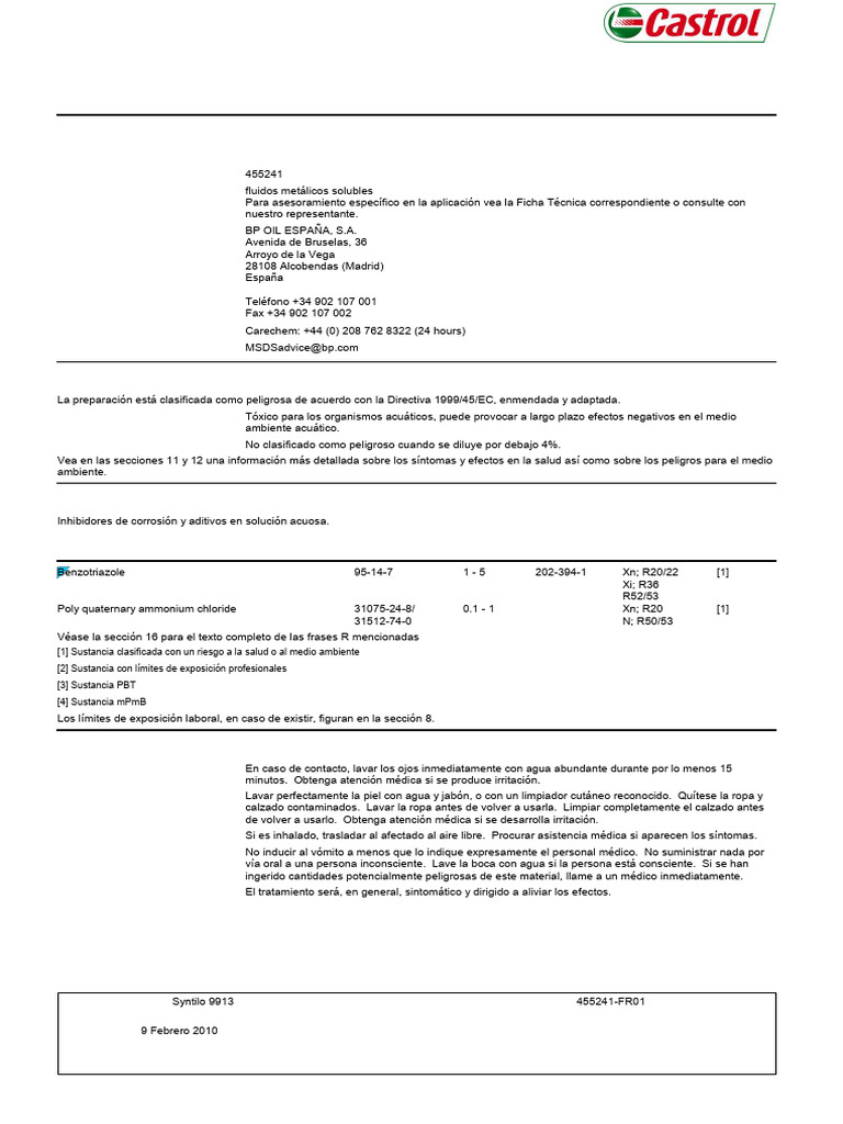 Syntilo 9913 S | PDF | Agua | Residuos