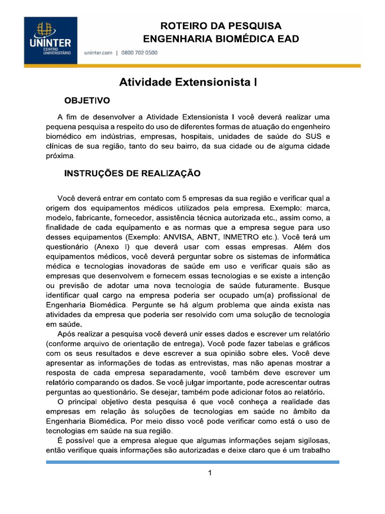 Atividade Extensionista I | PDF