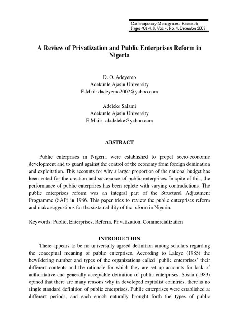 Public Enterprises | PDF | Privatization | State Owned Enterprise