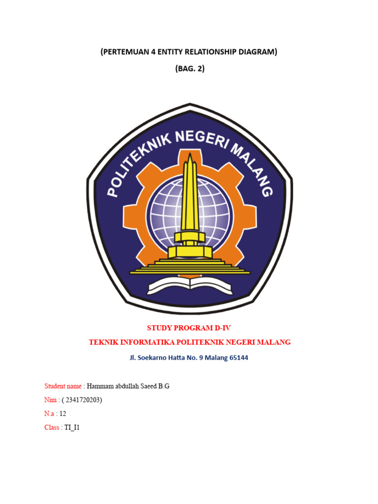 Pertemuan 4 Entity Relationship Diagram | PDF | Information Technology | Computer Programming
