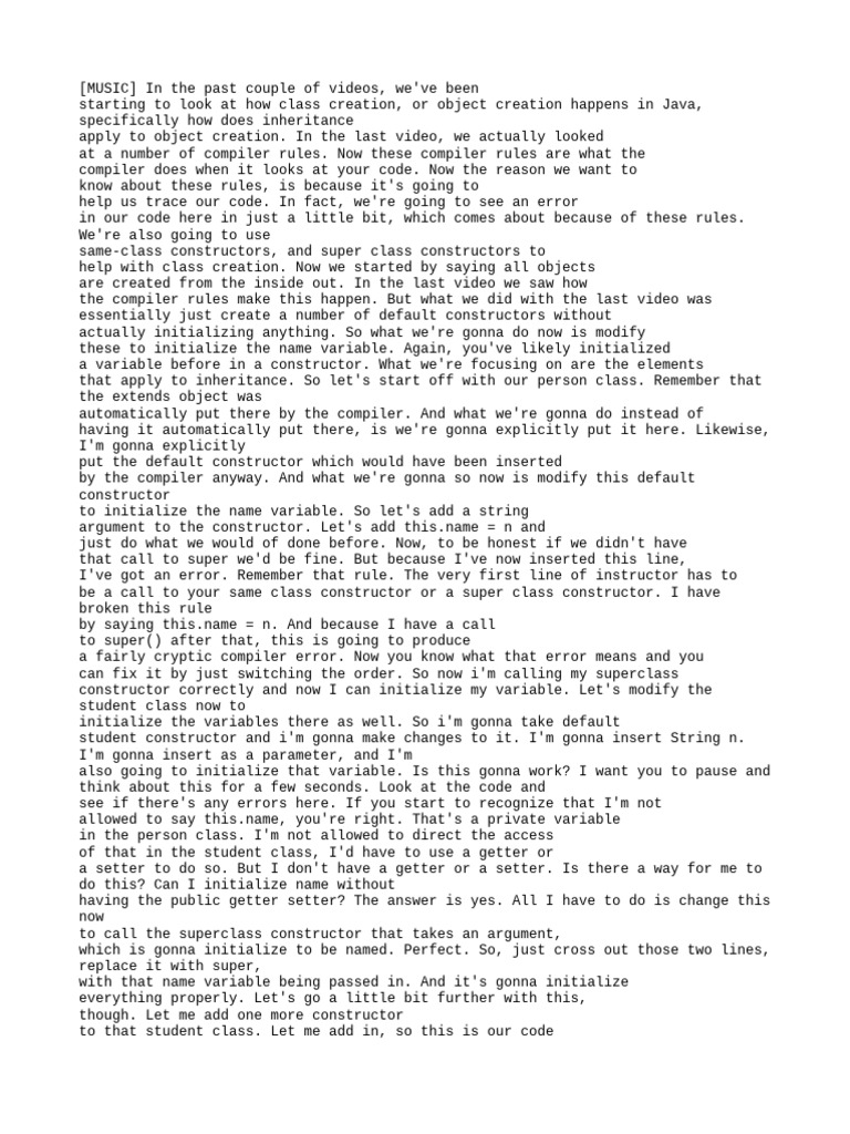 11 Core Variable Initialization In A Class Hierarchy En Pdf Constructor Object Oriented