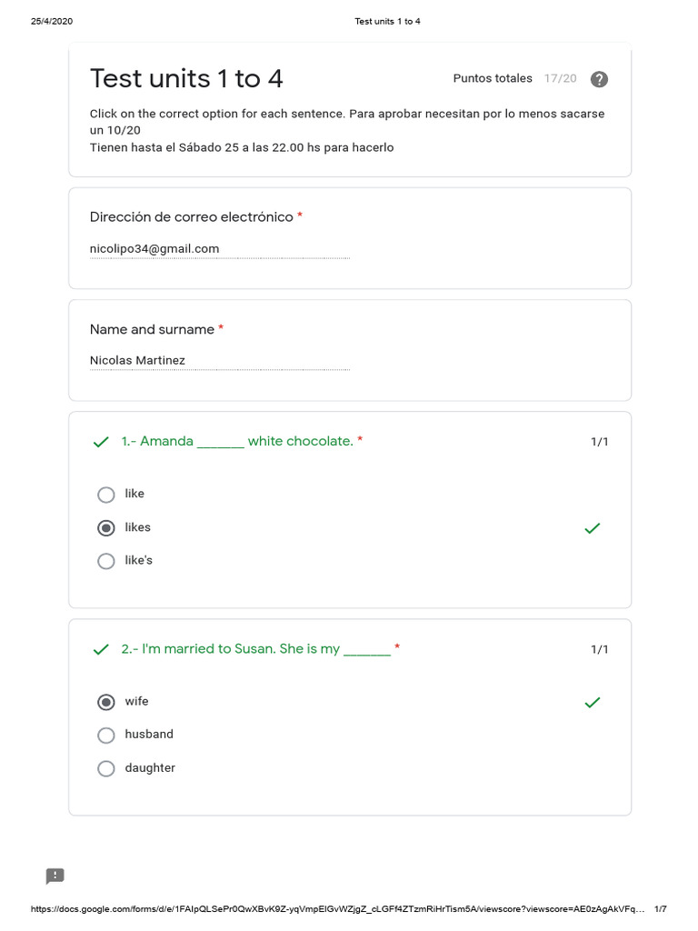 PARCIAL - Test Units 1 To 4 | PDF