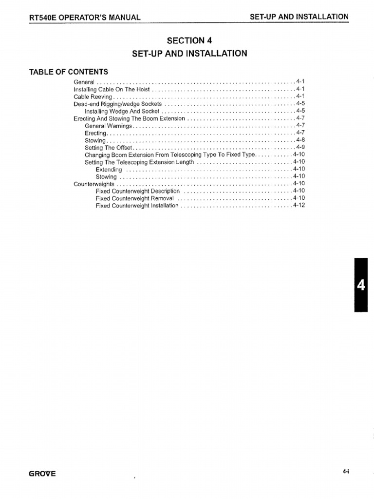 Grove - RT 540.operators Manual Part 2 | PDF