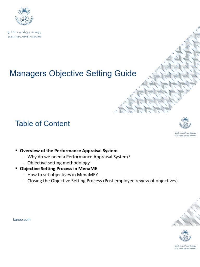 Managers Objective Setting Guide 2024 | PDF | Goal | Performance Appraisal