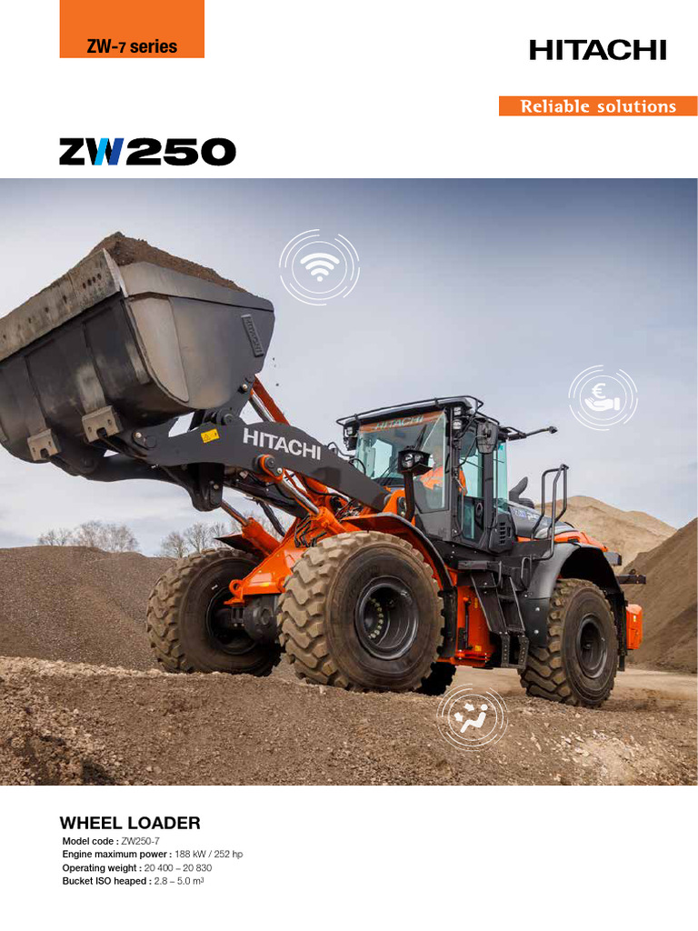 ZW250-7 BROCHURE Lowres | PDF | Heavy Equipment | Loader (Equipment)