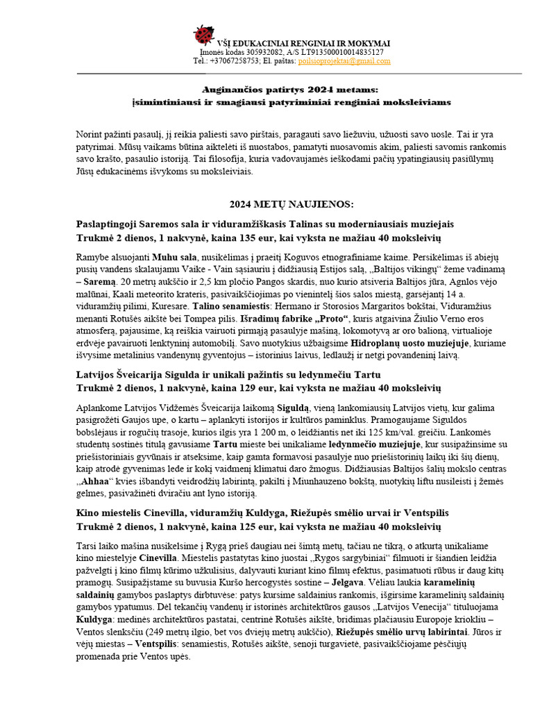 2024 Moksleiviams Geriausi Pasiulymai | PDF 2024 Moksleiviams Geriausi Pasiulymai | PDF