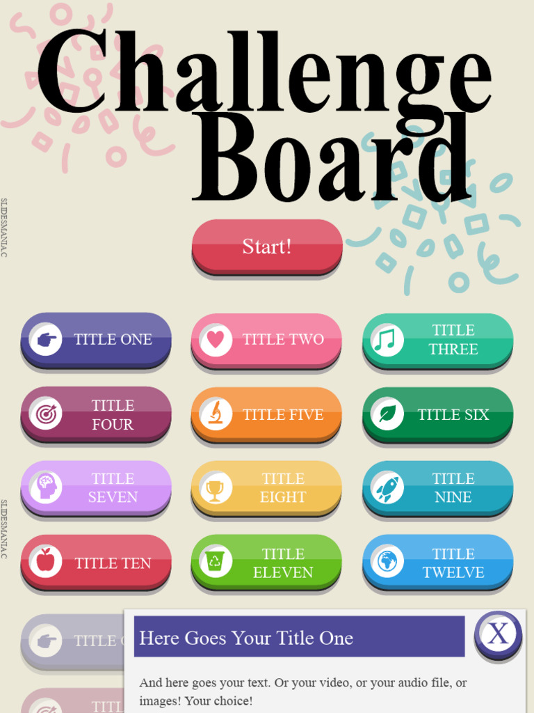 Party Challenge Board · SlidesMania | PDF | Application Software | Software
