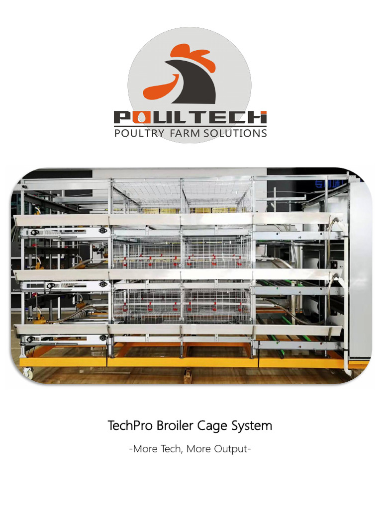 TechPro Broiler Cage | PDF | Poultry Farming | Pipe (Fluid Conveyance)