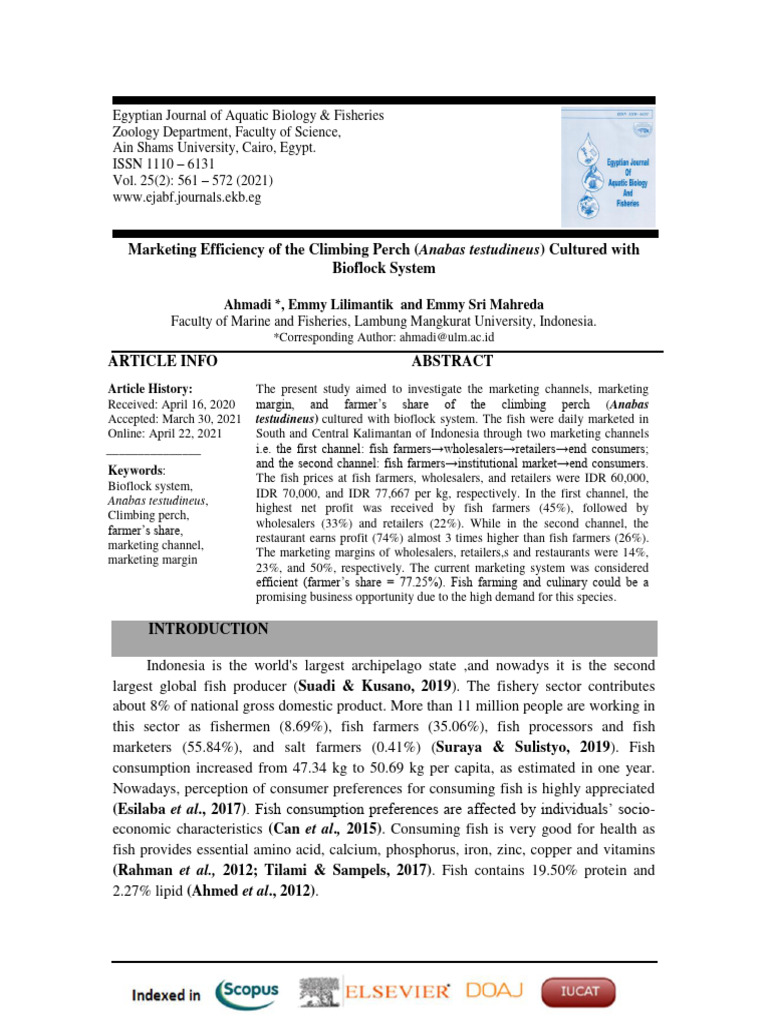 EJABF - Volume 25 - Issue 2 - Pages 561-572 Cadangan | PDF | Retail | Profit (Economics)