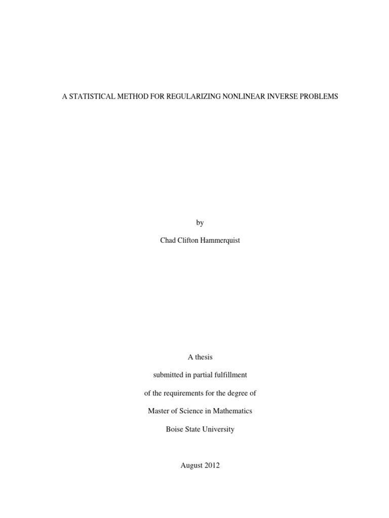 Nonlinear Inverse Problems Regularization | PDF | Inverse Problem | Theoretical Computer Science