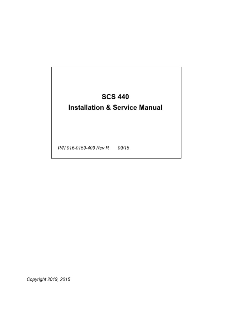 016-0159-409-R - SCS 440 - Installation and Service Manual | PDF