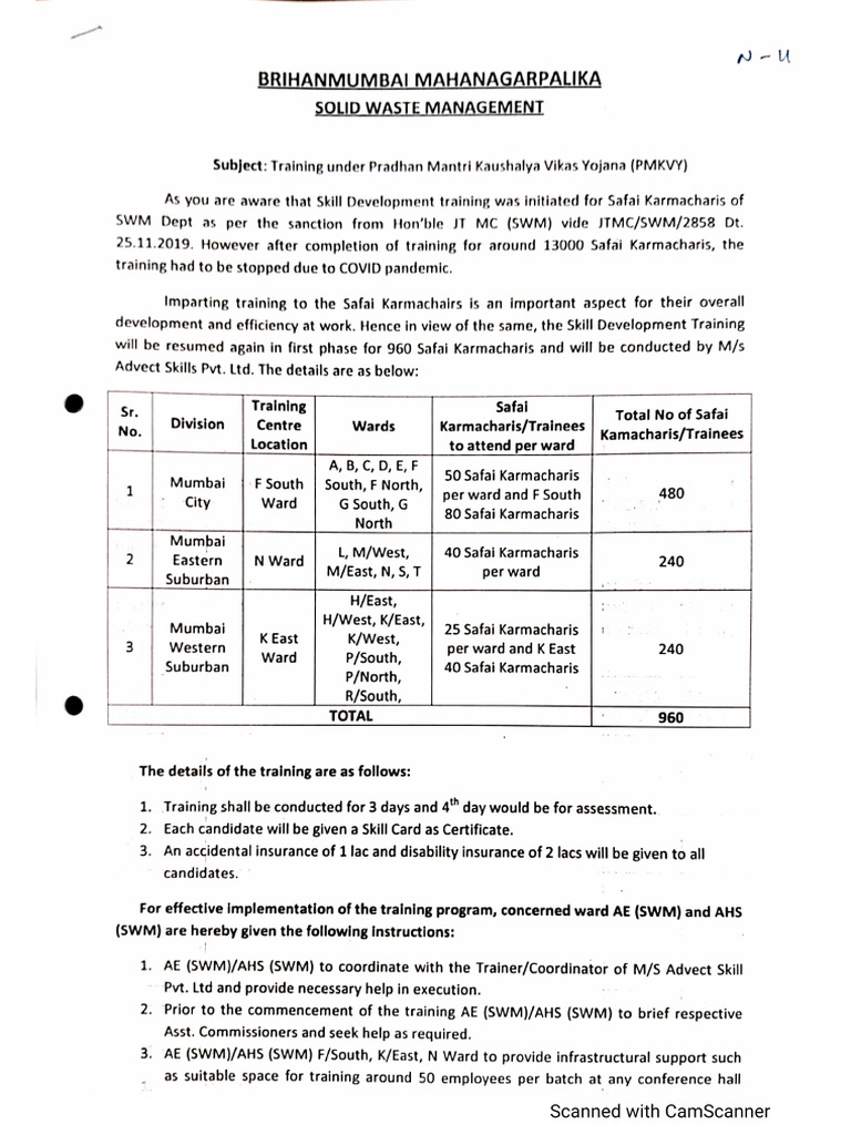 Training under Pradhan Mantri Kaushalya Vikas Yojana (PMKVY) | PDF