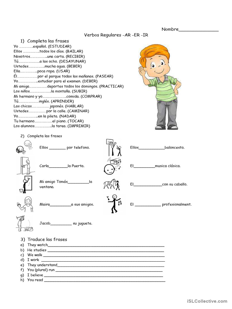 Verbos Regulares - AR-ER-IR | PDF