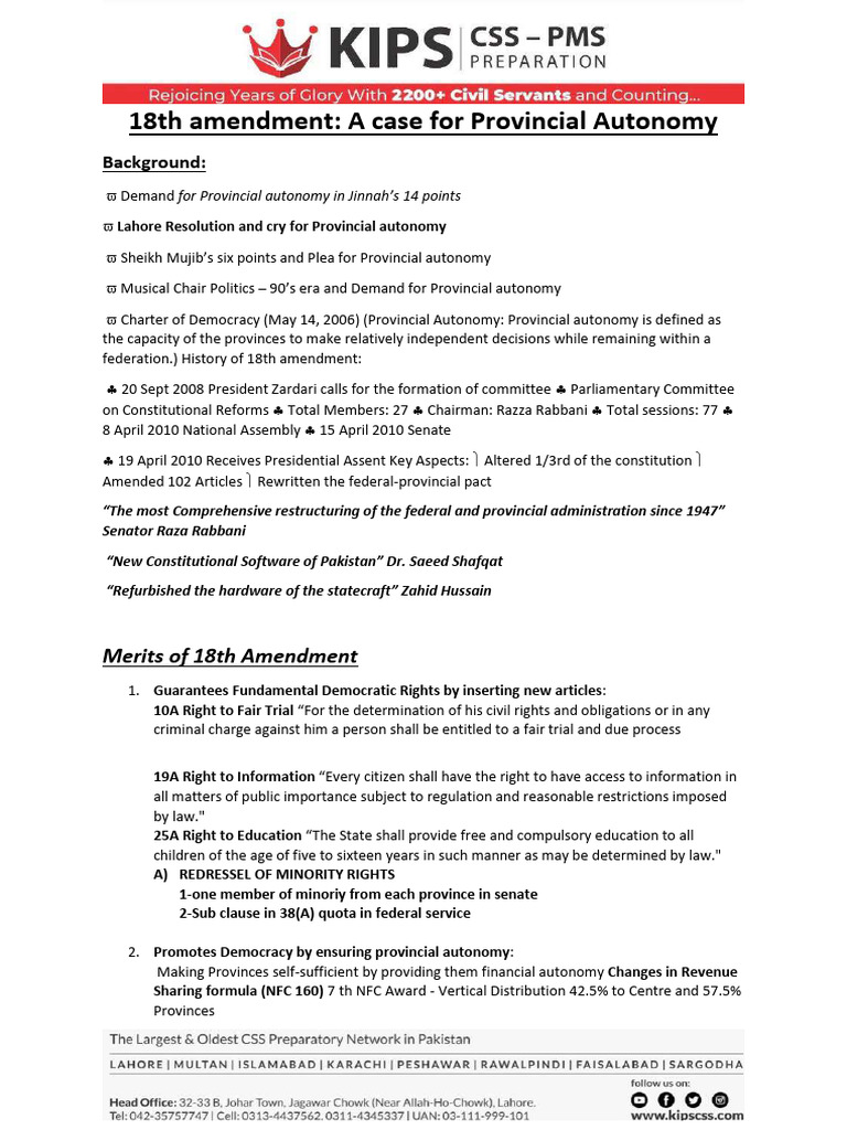18th Amendment | Download Free PDF | Government | Governance