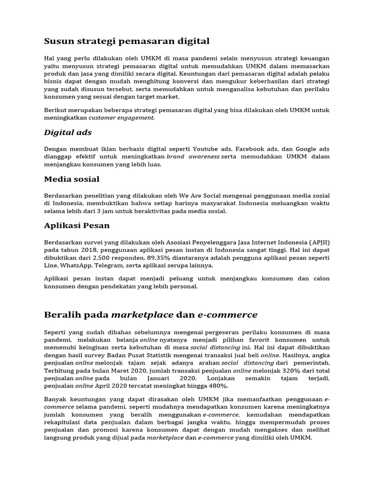 Susun Strategi Pemasaran Digital | PDF | Bisnis