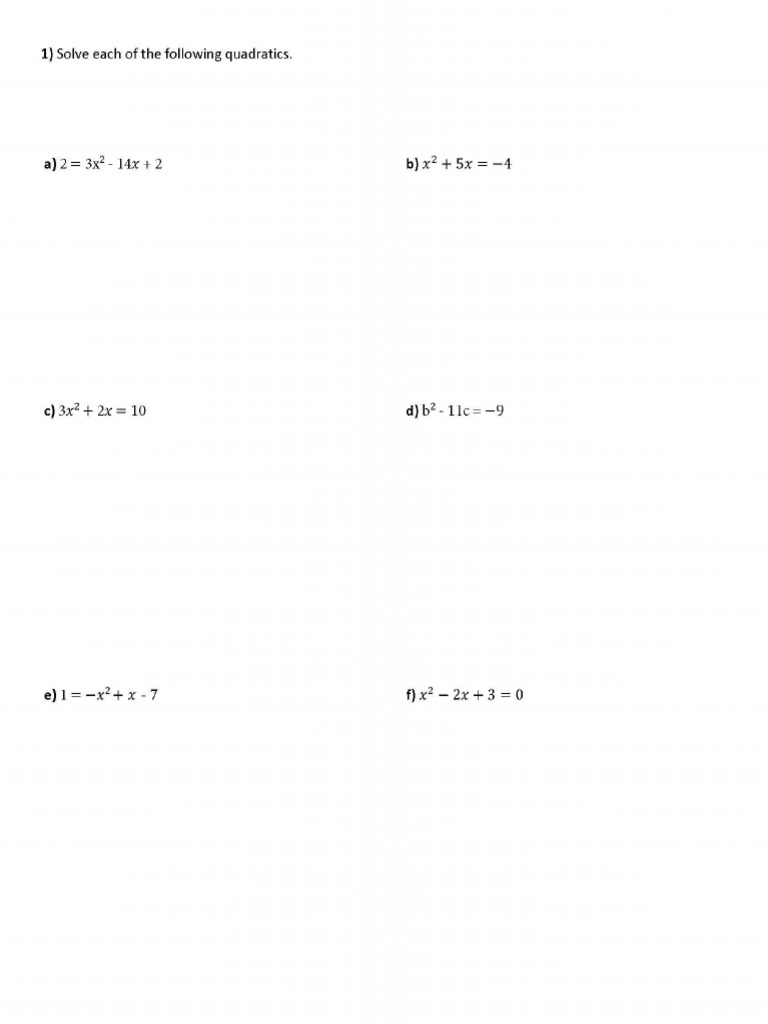 Quad Mathreview | PDF