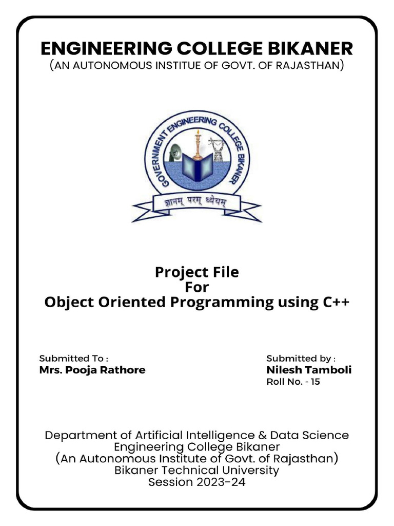 OOPS Practical File - Nilesh-1 | PDF | Namespace | Constructor (Object Oriented Programming)