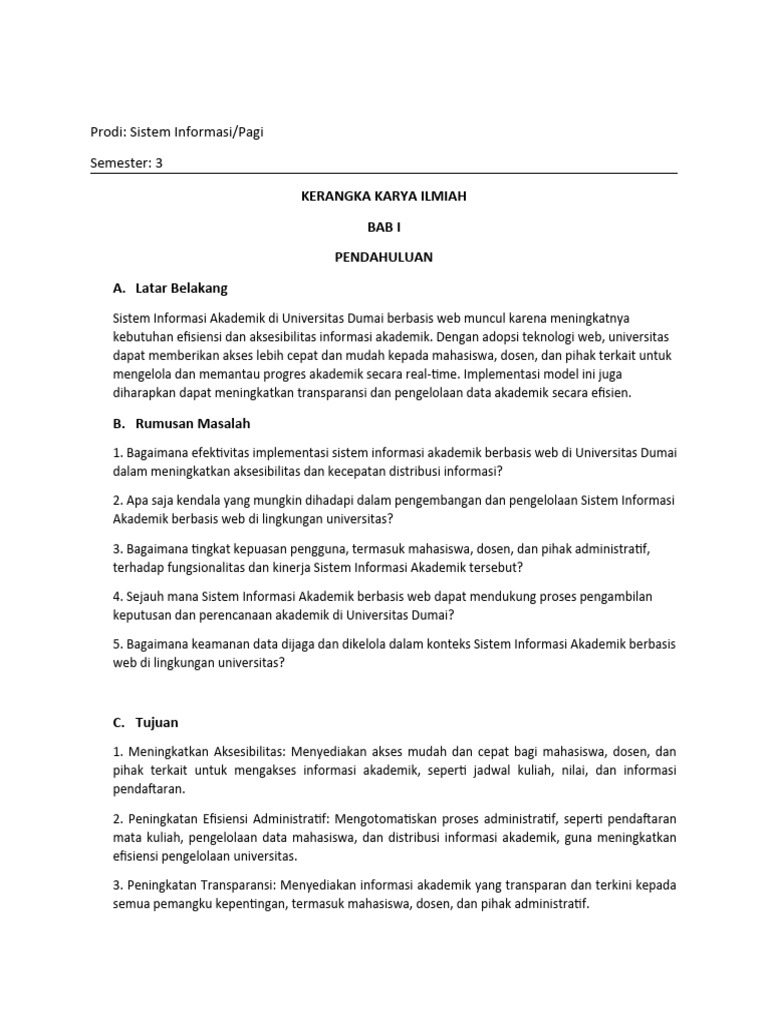 Kerangka Karya Ilmiah | PDF