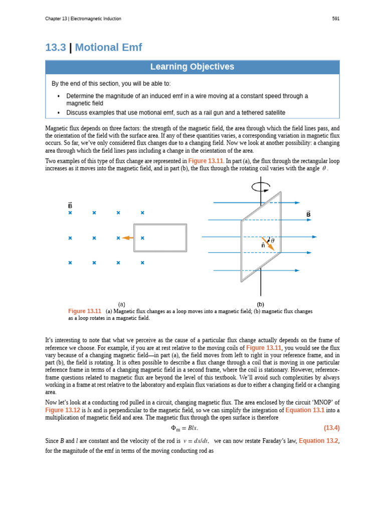 Motional EMF and Induced Current | PDF | Electromagnetic Induction | Magnetic Field