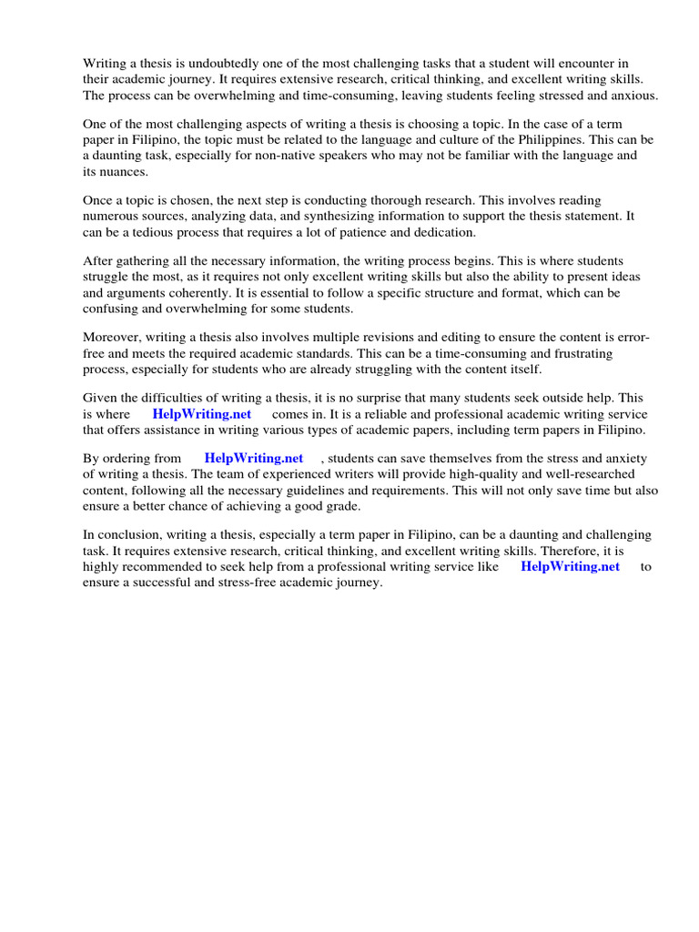 Term Paper Filipino Layunin | PDF | Tagalog Language | Academic Publishing