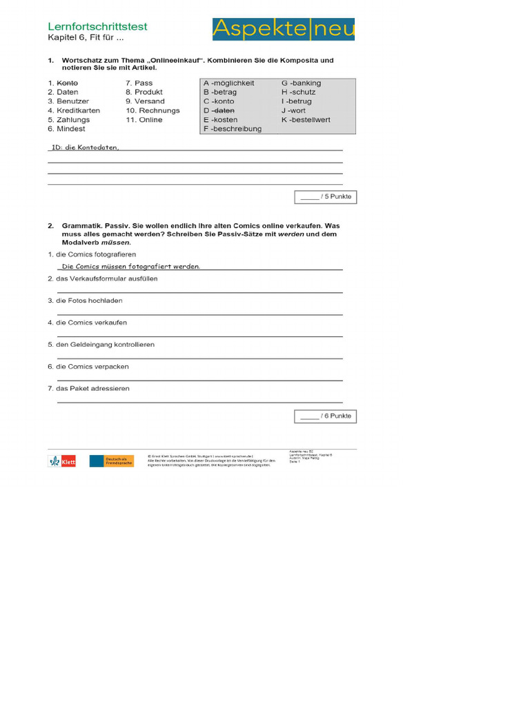 Aspekte Neu b2 Test 6 | PDF