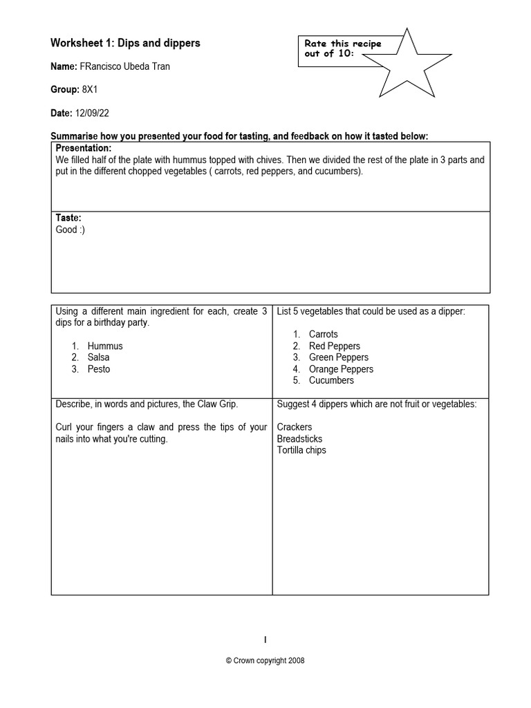 Food Homework Sheets | PDF | Curry | Foods