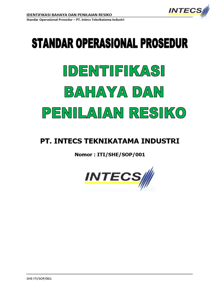 Prosedur Penilaian Risiko PT Intecs | PDF | Teknologi & Rekayasa