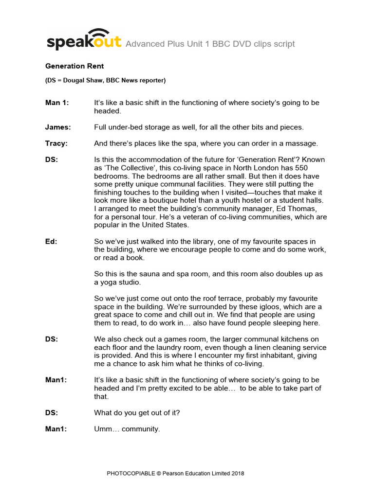 415 - 6 - Speakout Advanced Plus DVD - Scripts | PDF | Estella (Great Expectations) | Pip (South ...