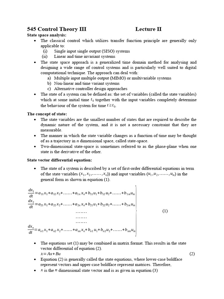 Control Theory Digital Control System Pdf Eigenvalues And