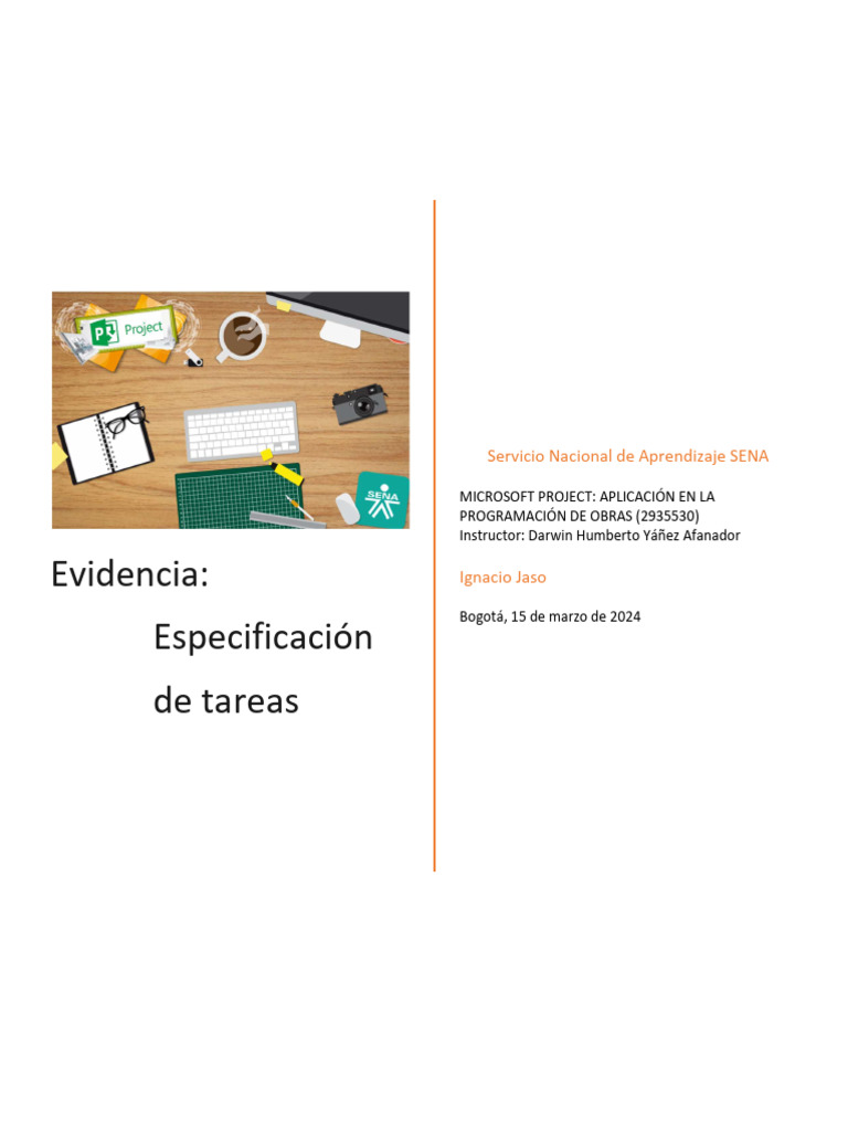 3. Especificación de tareas | PDF | Informática