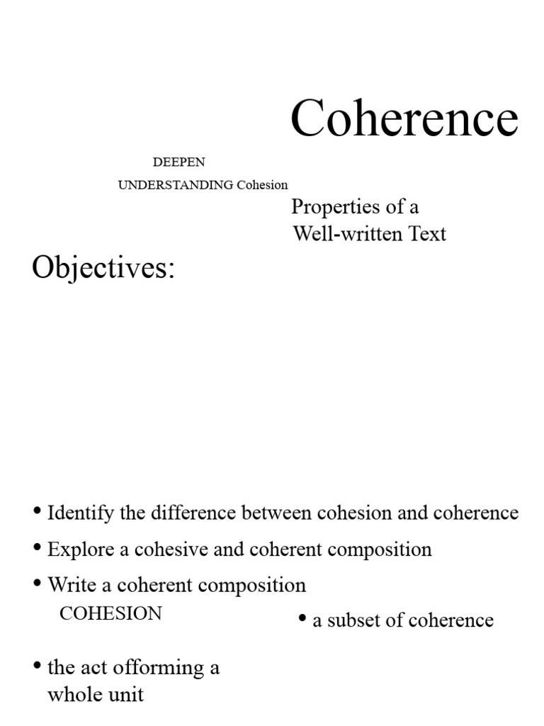Coherence Cohesion Lesson | PDF | Ellipsis | Pronoun